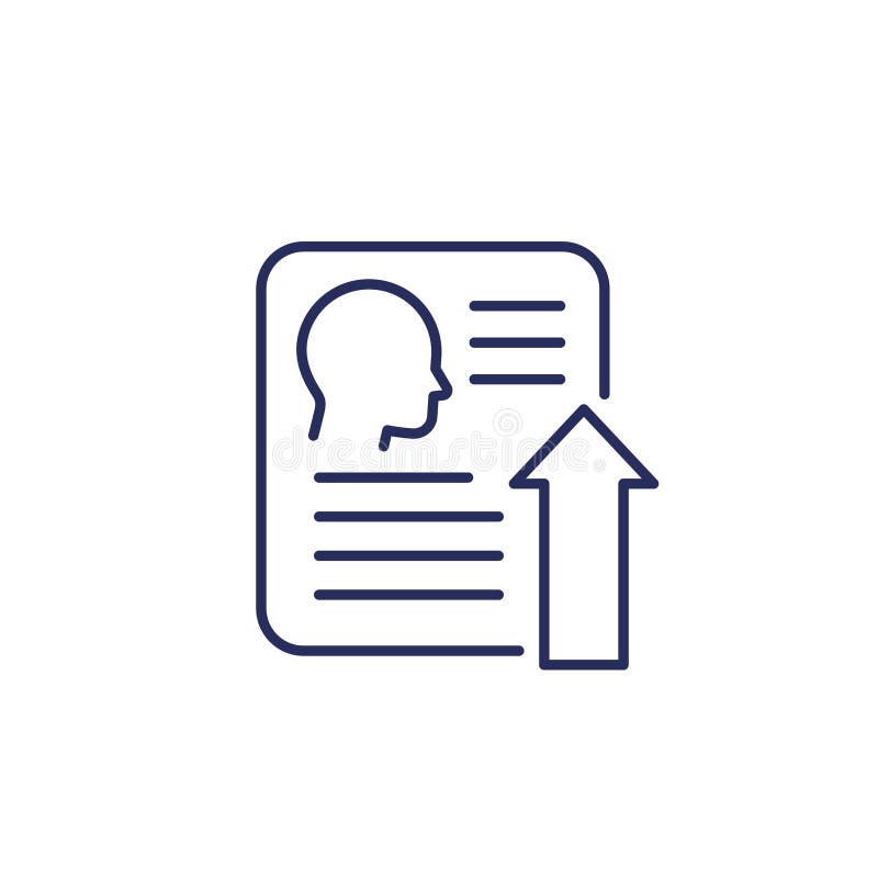 Send Resume or CV Line Icon Stock Vector - Illustration of recruiting ...