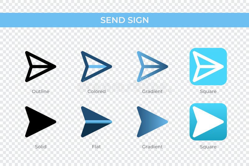 Send Sign Icon in Different Style. Send Sign Vector Icons Designed in ...