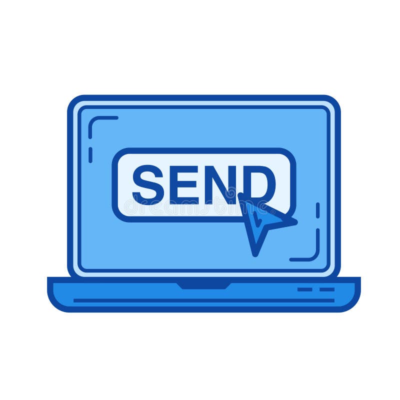 Send message line icon. stock vector. Illustration of icon - 100293848
