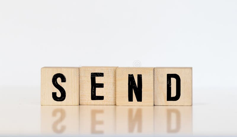 Send Word Made with Building Blocks Isolated on White Stock Image ...