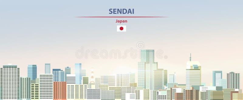 Sendai Cityscape Line Art Vector Illustration Stock Vector ...