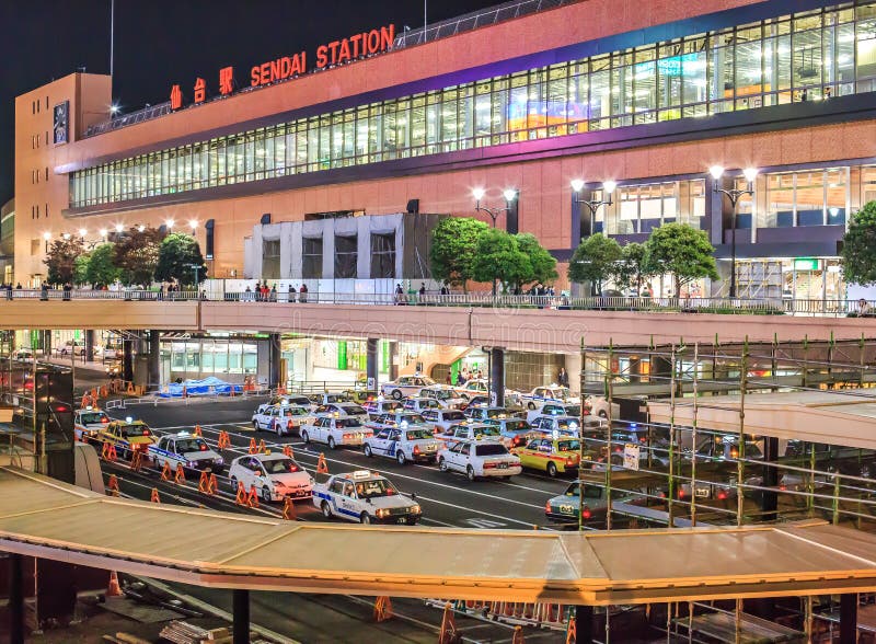 Sendai Train Station By Night Stock Photo - Image of scene, sunset ...