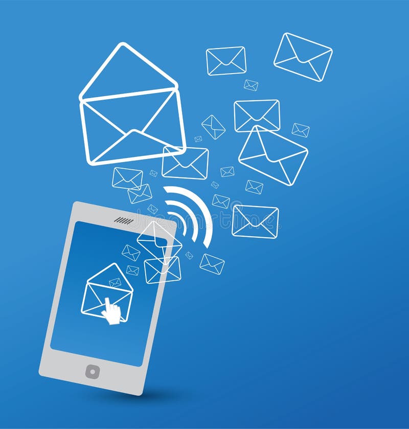 Senden Von Mitteilungen Mms-sms Touch Screen Handy Vektor Abbildung ...