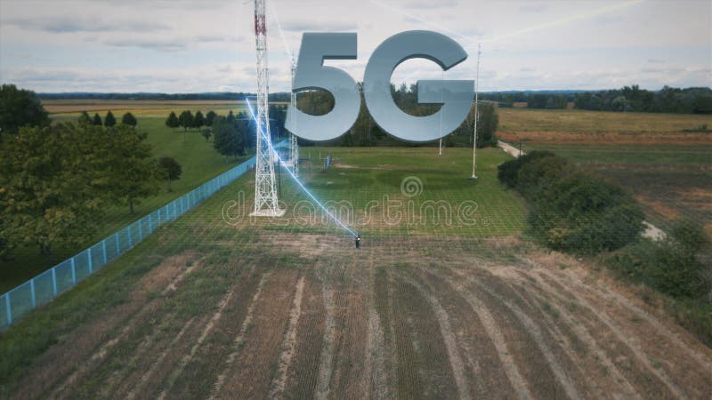 Sending Data through 5G Network and Communication Towers, Animated ...