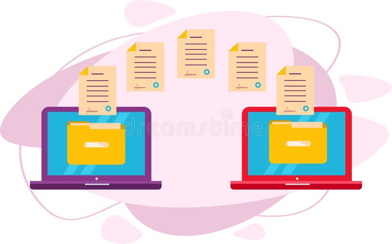 Sending Documents Via the Internet. File Transfer Stock Vector ...