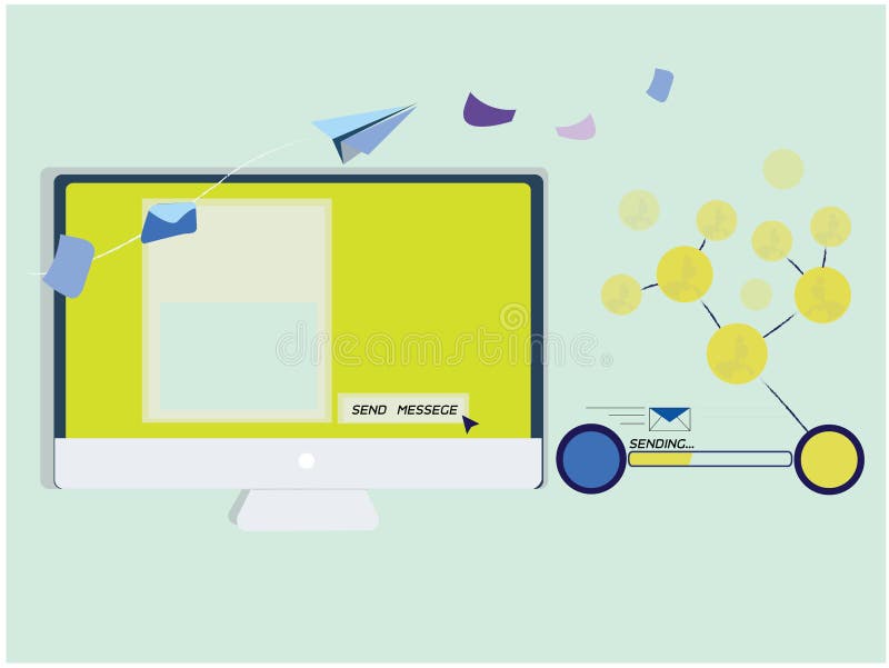 Sending Email Illustration Graphic Character Stock Illustration ...