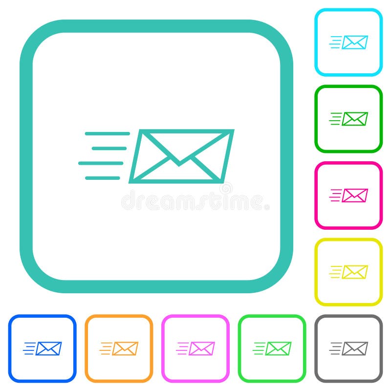 Sending Express Mail Outline Vivid Colored Flat Icons Stock Vector ...