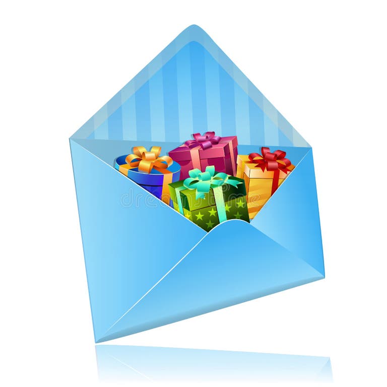 Sending gift with mail stock illustration. Illustration of delivery ...
