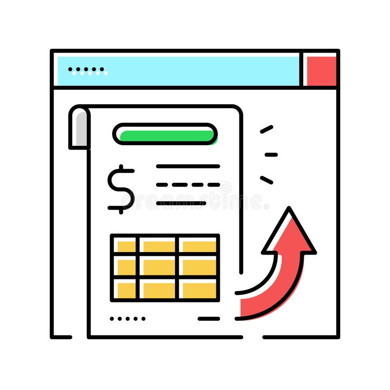 Sending Invoice Color Icon Vector Illustration Stock Vector ...