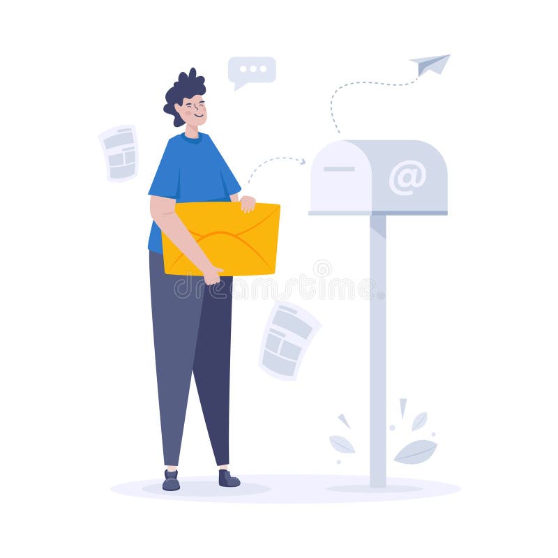 Sending Letters through Mailbox Stock Vector - Illustration of ...