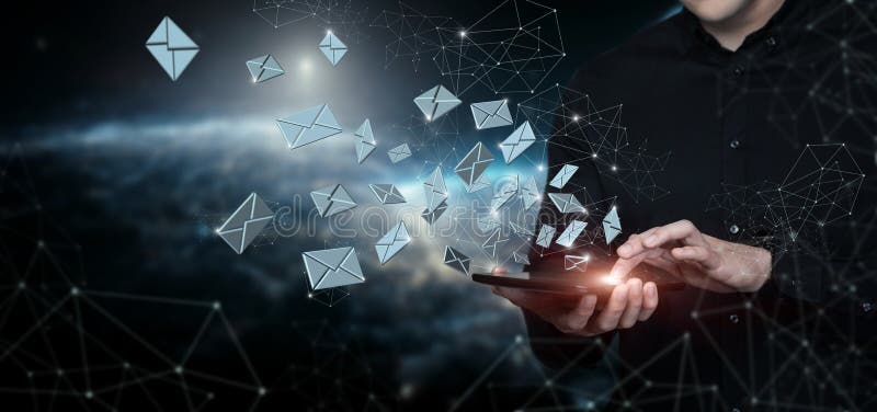 Sending Letters Using the Network Stock Image - Image of innovation ...