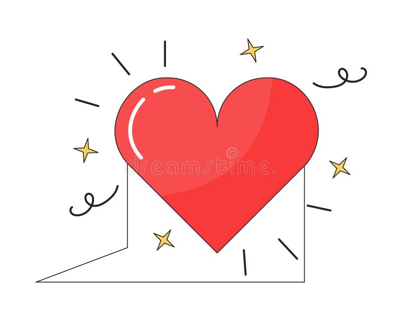 Sending Love Online 2D Linear Cartoon Object Stock Vector ...