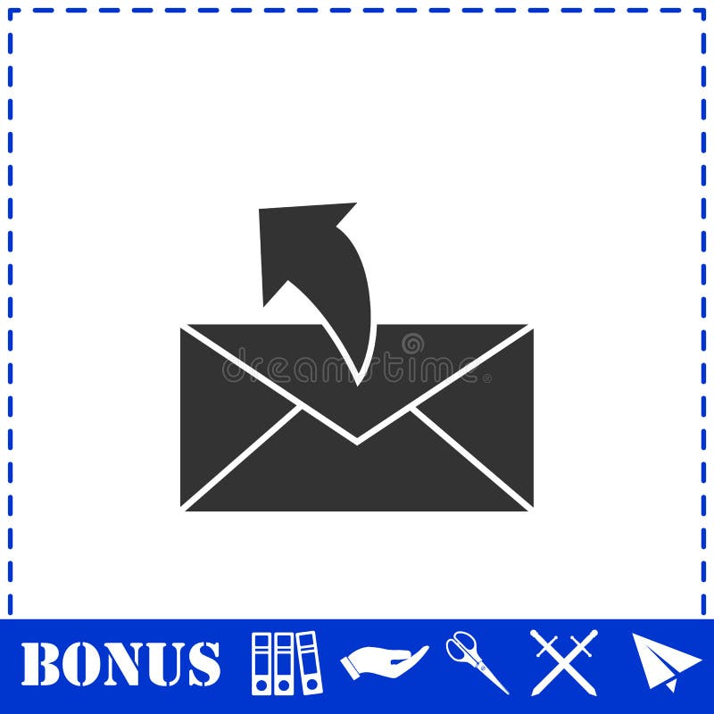 Sending mail icon flat stock vector. Illustration of communication ...