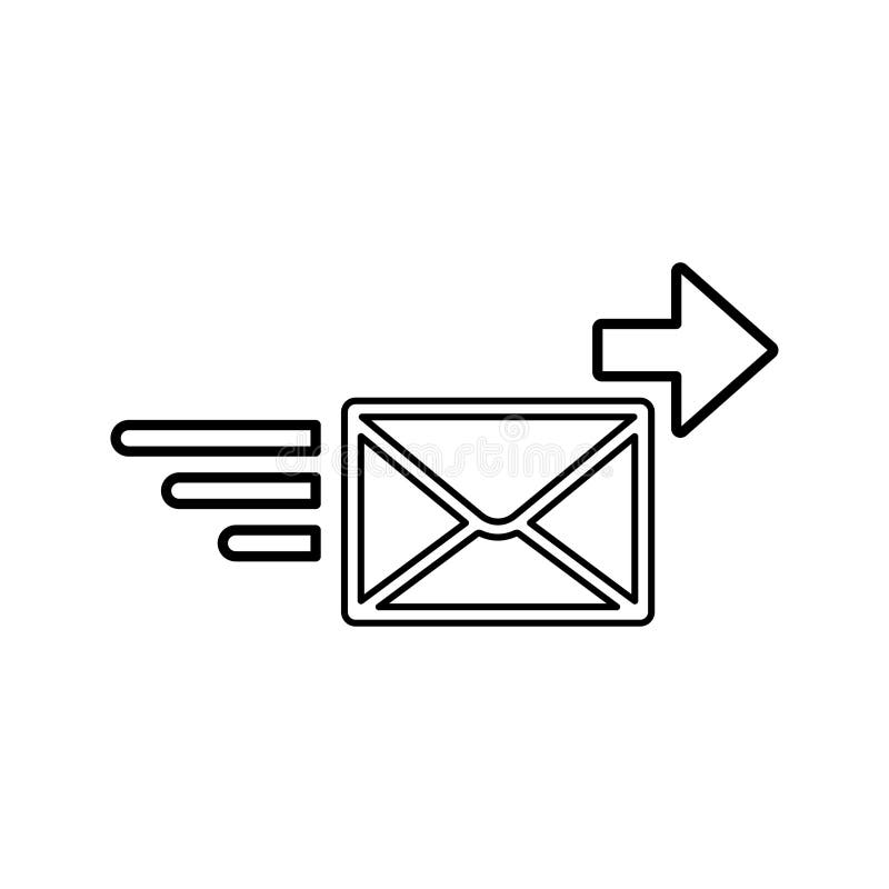 Sending Mail Icon. Line, Outline Design Stock Vector - Illustration of ...