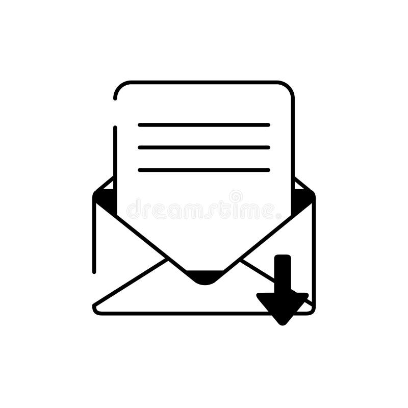 Sending Mail Letter Message Line Style Icon Stock Vector - Illustration ...