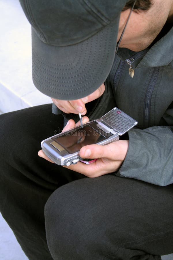 Sending a message stock photo. Image of monitor, handheld - 609050