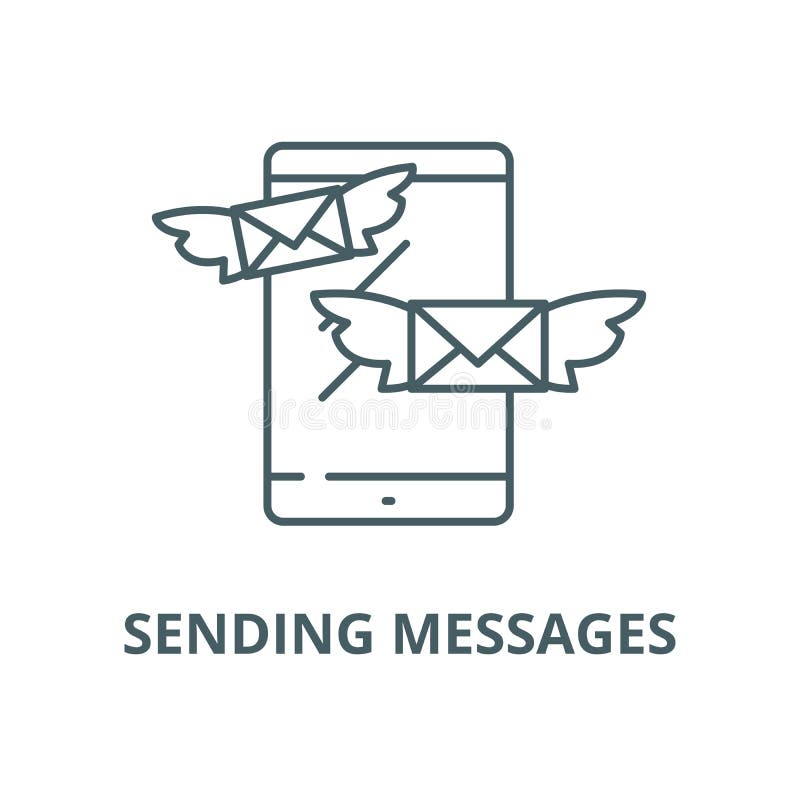 Sending Messages Line Icon Concept. Sending Messages Flat Vector Symbol ... Sending Messages Line Icon Concept. Sending Messages Flat Vector Symbol ...