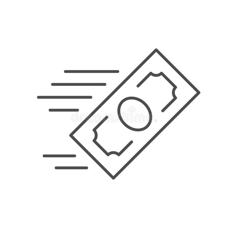 Sending Money Line Outline Icon Stock Vector - Illustration of sending ...
