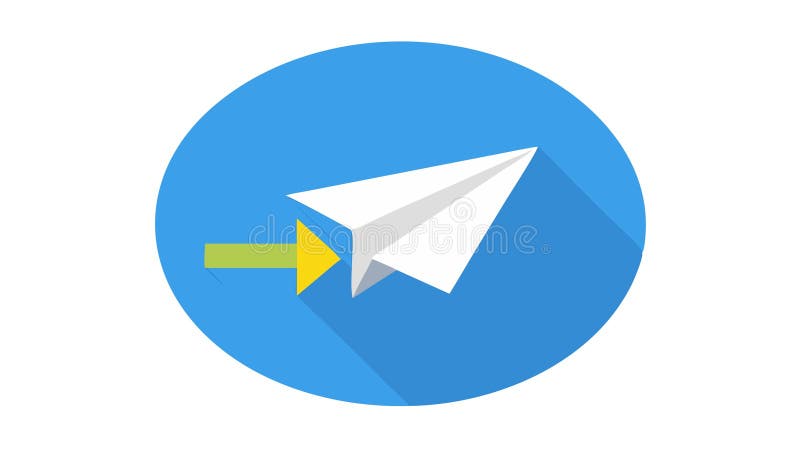 Sending Paper Plane Icon with Arrow, Flat Vector, Vector Design ...