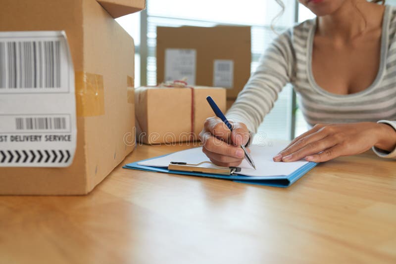 Sending parcels stock photo. Image of service, writing - 92664358