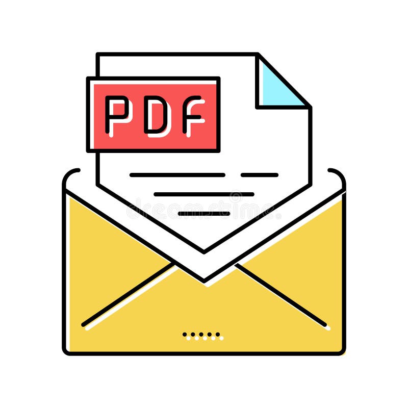 Sending Pdf File Color Icon Vector Illustration Stock Vector ...