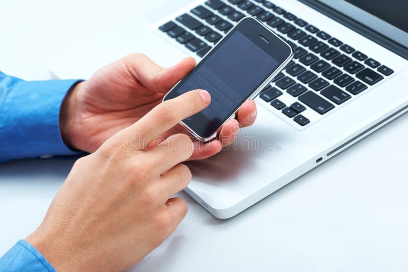 Sending phone message stock image. Image of display, close - 14919787