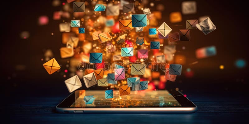 Sending and Receiving Emails. Concept Modern Communication Stock ...