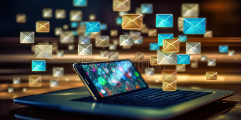 Sending and Receiving Emails. Concept Modern Communication Stock Photo ... Sending and Receiving Emails. Concept Modern Communication Stock Photo ...