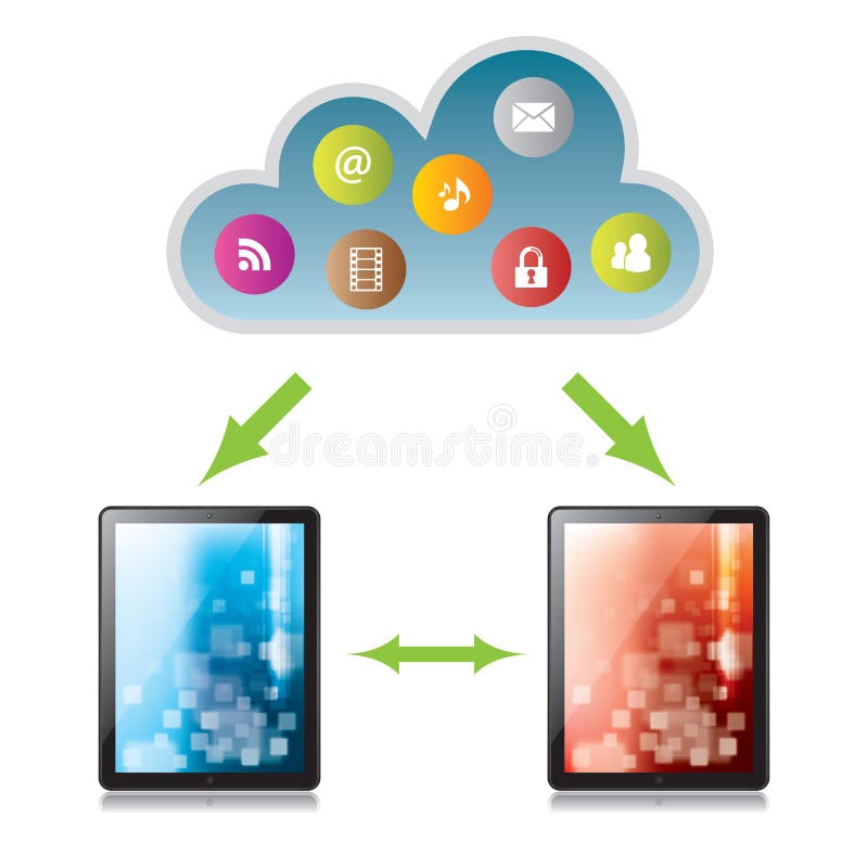 Sending and Receiving Files in Cloud Computing Stock Vector ...
