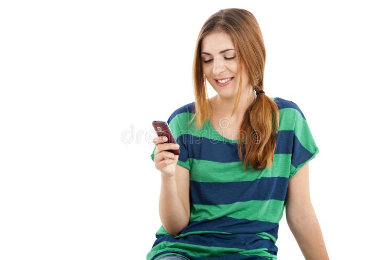 Sending text message stock photo. Image of mobile, caucasian - 22118242