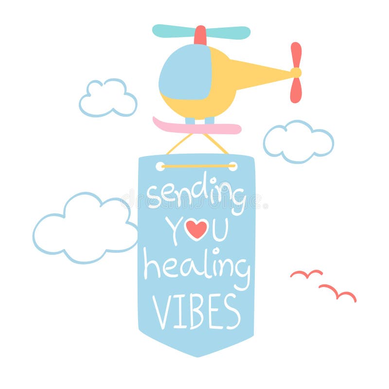 Sending You Healing Vibes Card Stock Vector - Illustration of hand ...