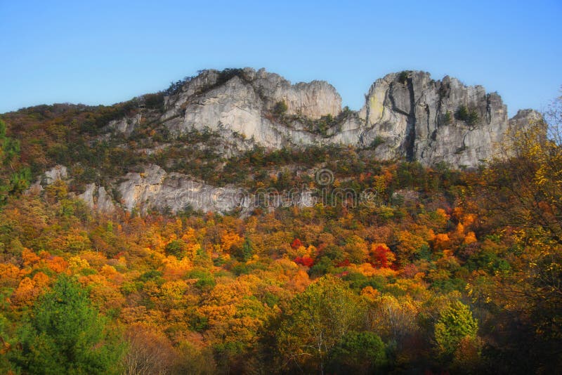 Seneca Rocks State Park In West Virginia Stock Photo - Image of back ...