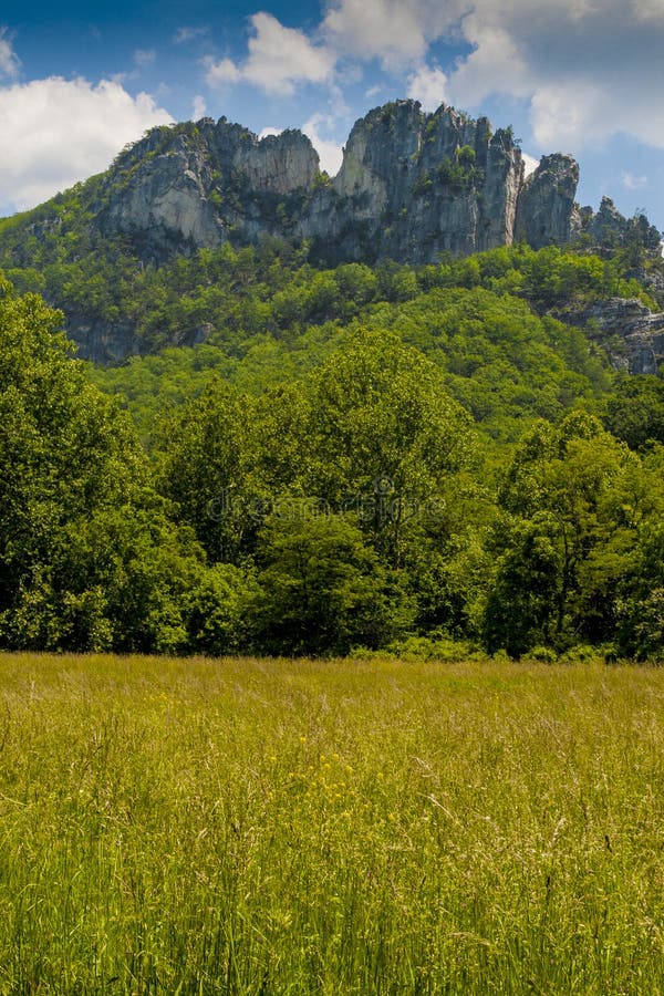 Seneca Rocks in Summer, West Virginia Stock Image - Image of composite ...