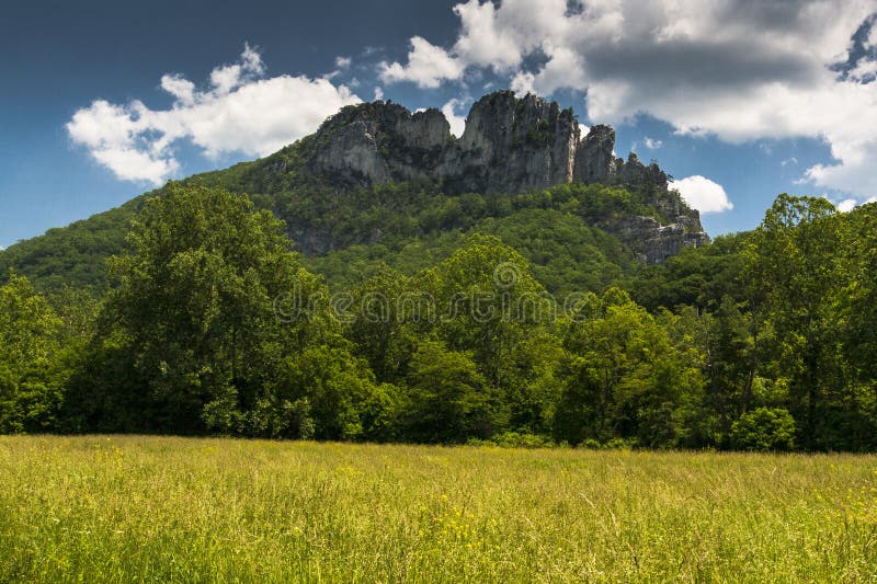 Seneca Rocks in Summer, West Virginia Stock Image - Image of hill ...