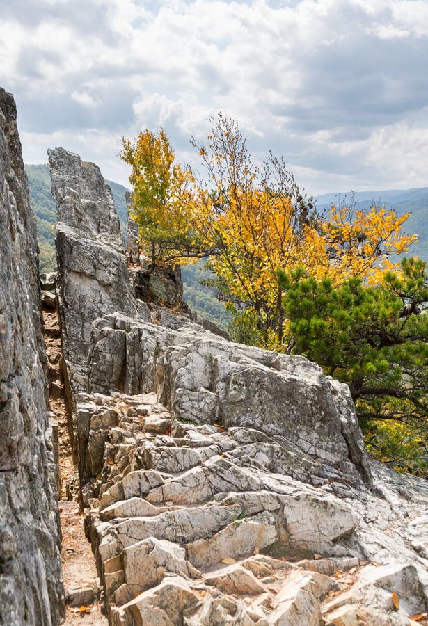 Seneca Rocks in West Virginia Stock Image - Image of landmark ...