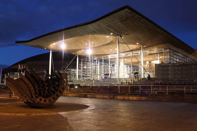 Senedd in Cardiff Bay, Wales Stock Image - Image of parliament ...