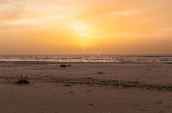 Senegal Africa at sunset stock image. Image of ocean - 257807069