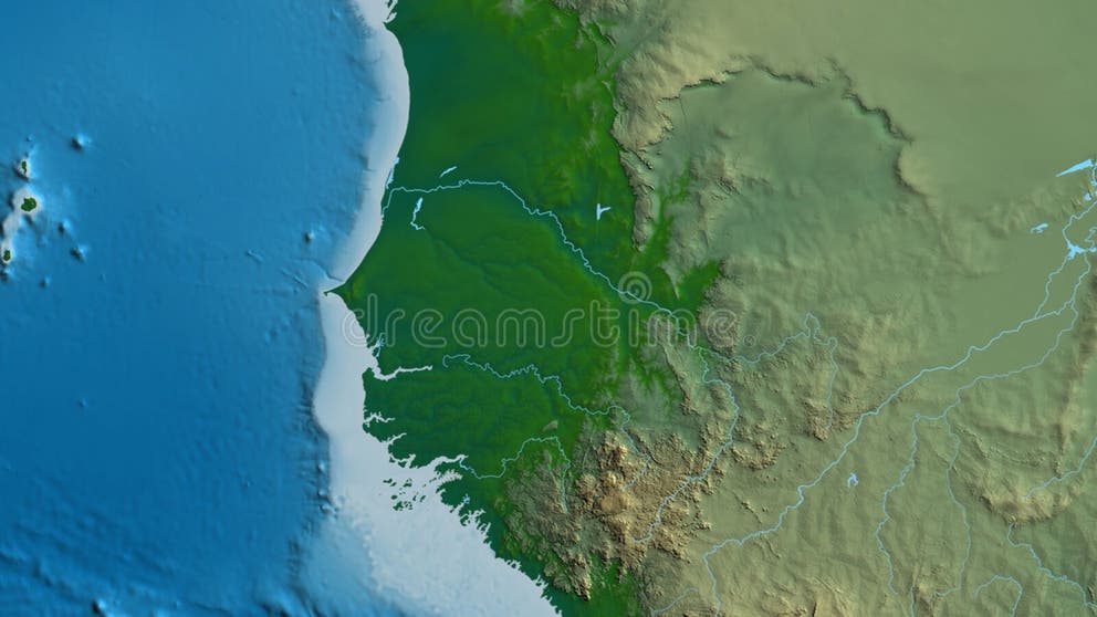 Senegal area. Physical map stock illustration. Illustration of land ...