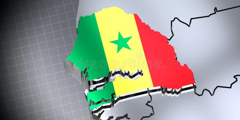 Senegal Borders. Neighbourhood Desaturated. Bilevel Stock Illustration ...