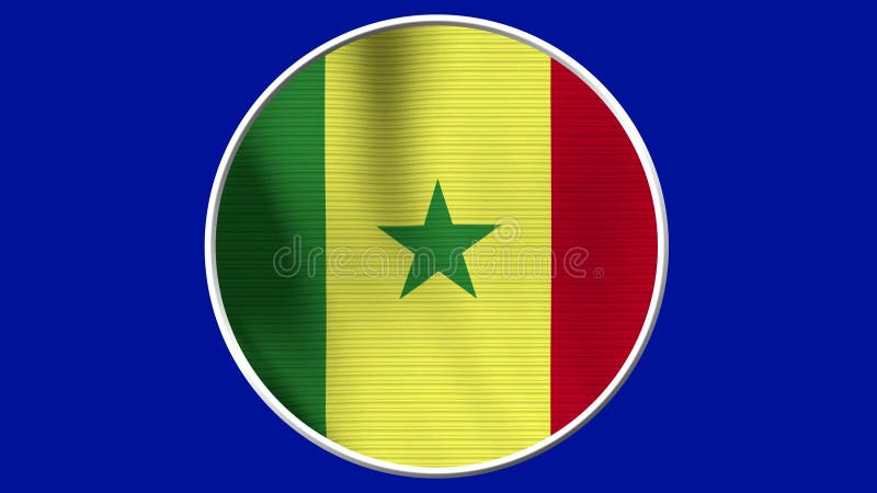 Senegal Circular Flag Loop - Realistic 4K Flag Waving in the Wind ...