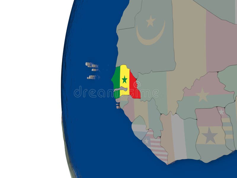 Senegal Con La Bandera Nacional Stock de ilustración - Ilustración de ...