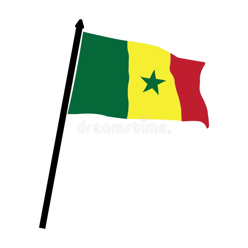 Senegal country flag stock illustration. Illustration of wind - 303915119