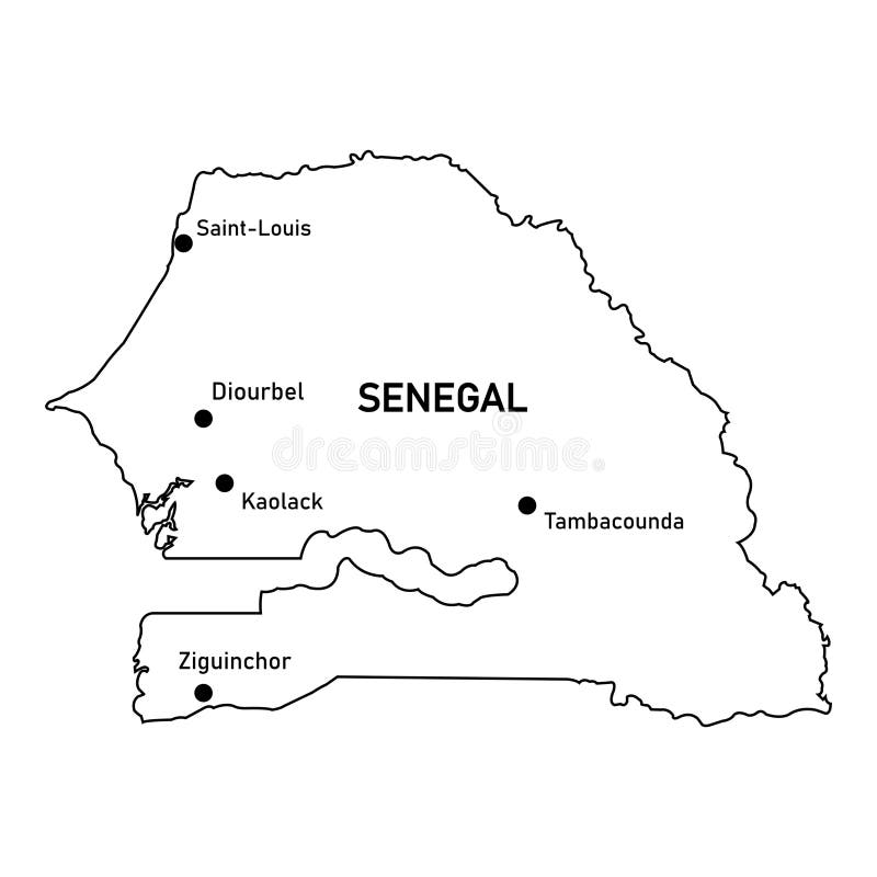Senegal country map stock vector. Illustration of area - 303804031