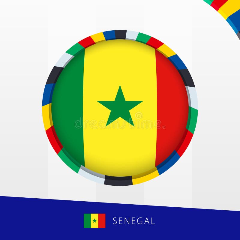 Senegal Flag with Colorful Circle Border Stock Vector - Illustration of ...
