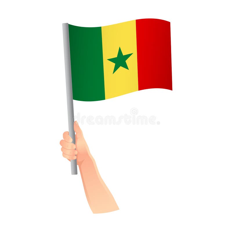 Senegal flag in hand icon stock illustration. Illustration of ...