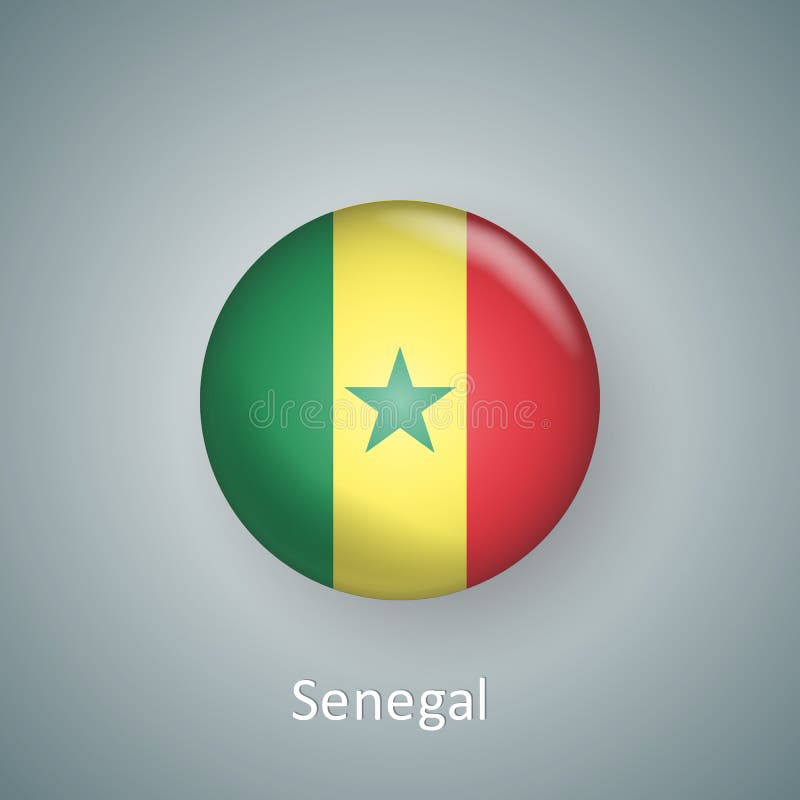 Senegal Flag Icon Circle 3d Gradient Isolated Stock Illustration ...