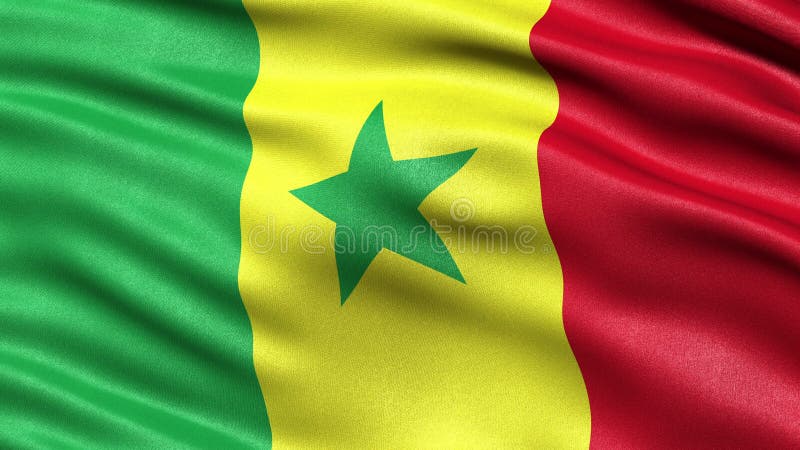 Senegal Waving Flag 2D Animation on Green Screen Background. Looping ...