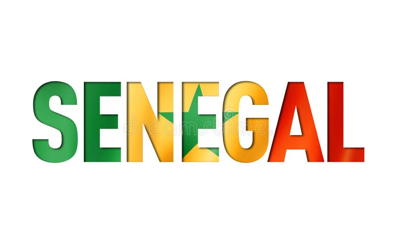 Senegal flag text font stock illustratie. Illustration of vorm - 165842292