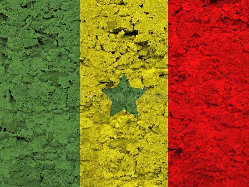 Senegal flag with texture stock illustration. Illustration of travel ...