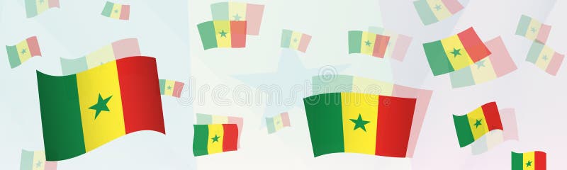 Senegal Flag-themed Abstract Design on a Banner. Abstract Background ...